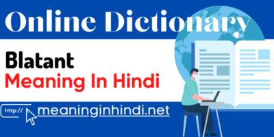 Blatant meaning in Hindi - ब्लैटन्ट का हिंदी अर्थ